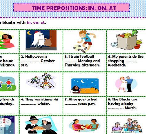 Time Prepositions In On At