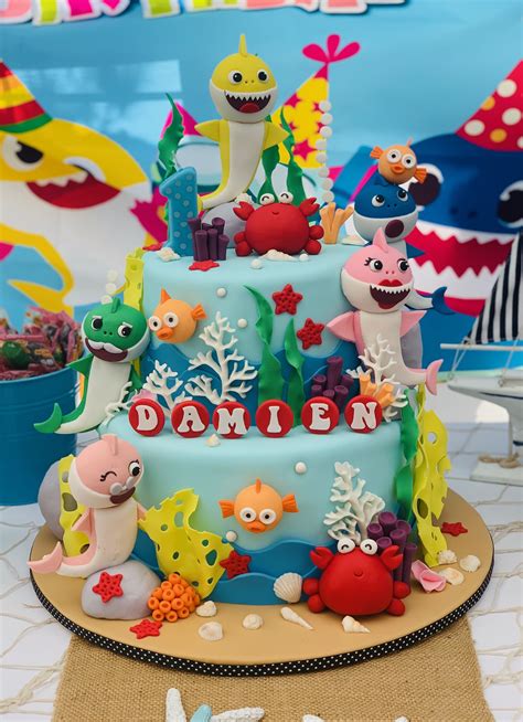Shark Themed Birthday Party Cake