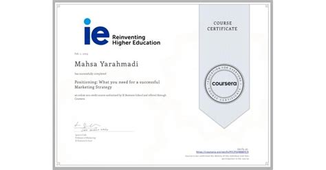 Mahsa Yarahmadi On Linkedin Completion Certificate For Positioning What You Need For A Successful