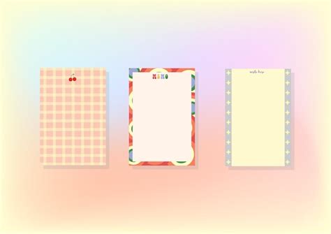 Premium Vector Template Sticky Note Cute Style