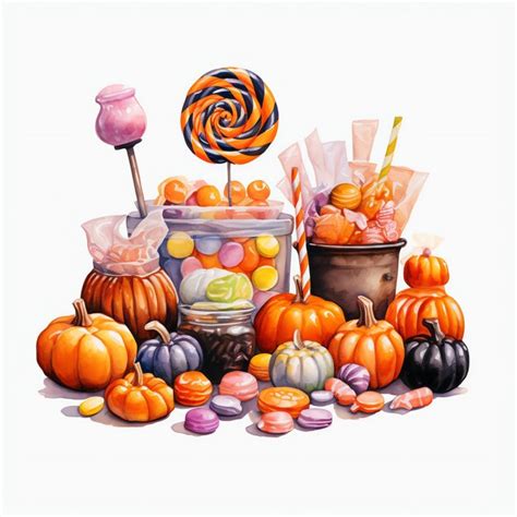 Premium Ai Image Trick Or Treat Candies Sweets Dessert Halloween