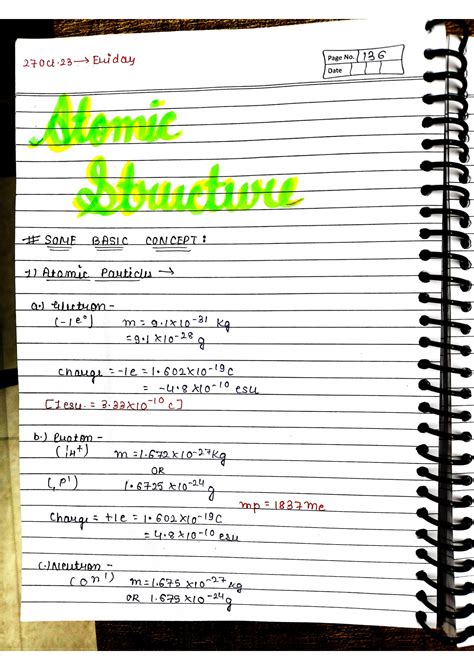 SOLUTION Atomic Structure Studypool