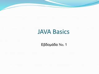 Week Java Basics Ppt