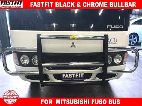 Fastfit Black And Chrome Front Bullbar To Suit Mitsubishi Fuso Bus 06