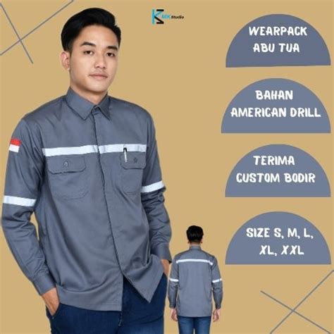 Jual Seragam Kerja Lapangankemeja Safety Lengan Panjangbaju Proyek