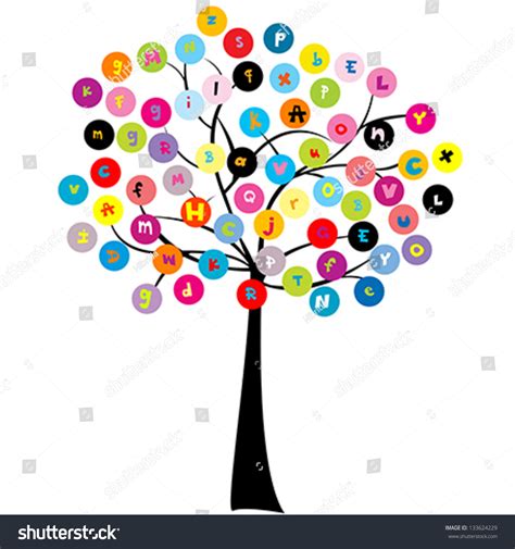 Stylized Tree Letters Alphabet Stock Vector Royalty Free