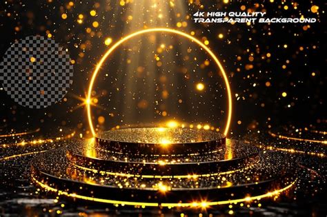 제품 프리젠테이션 벡터 일러스트레이션을 위한 금 연단 투명 배경 프리미엄 Ai 생성 Psd