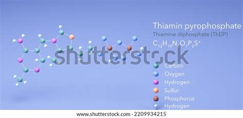 Thiamine Pyrophosphate Molecular Structures Thiamine Diphosphate Stock