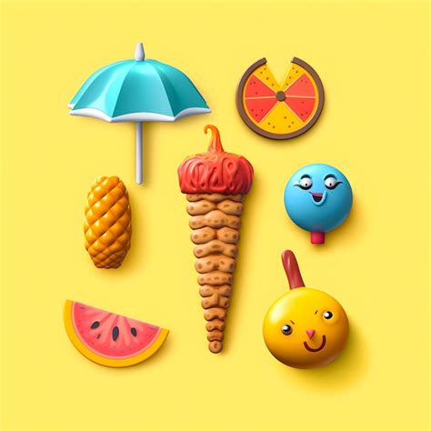 Premium Ai Image Summer Icon Set