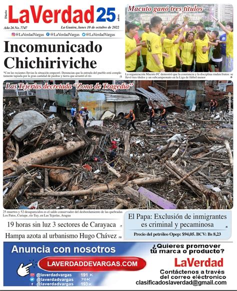 Impreso Digital 7747 Diario La Verdad De Vargas