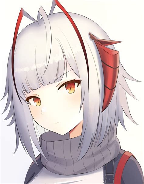 Safebooru 1girl Antenna Hair Arknights Bangs Black Jacket Closed