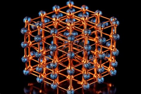 crystal lattice of a solid object generative ai stock illustration