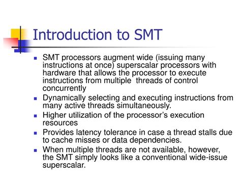 Ppt Advanced Topics In Pipelining Smt And Single Chip Multiprocessor Powerpoint Presentation