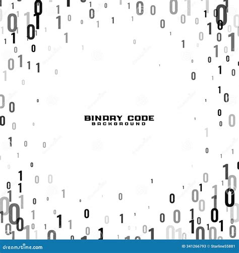 Cyberspace Binary Code White Background Design Stock Vector