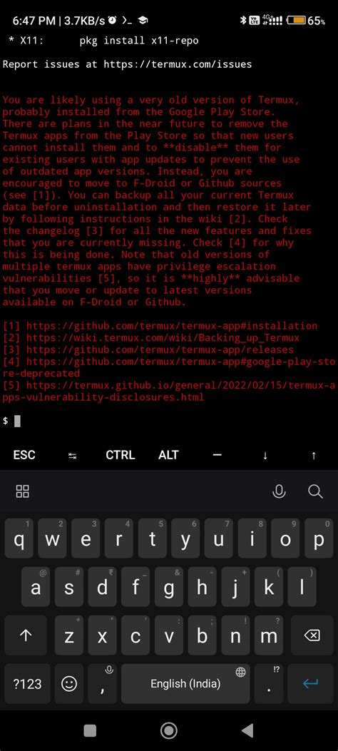 Bug Termux Says Please Update But I Am Using Already Updated Apk