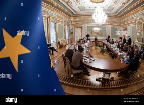 Kyiv Ukraine 03rd Feb 2023 Ukrainian And Eu Officials Attend The
