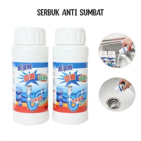 Serbuk Anti Sumbat Pelancar Pipa Wc Saluran Air Wastafel Mampet