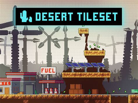 Desert Cyberpunk Tileset Pixel Art By 2d Game Assets On Dribbble