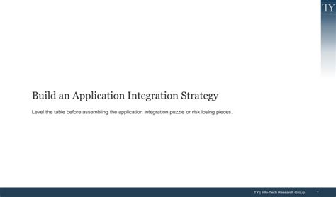 Tymans Group Build An Application Integration Strategy