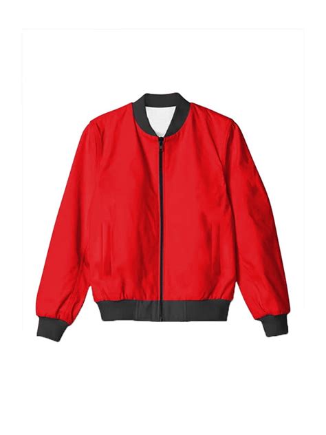Men And Women Plain Red Bomber Jacket Wilson Jackets