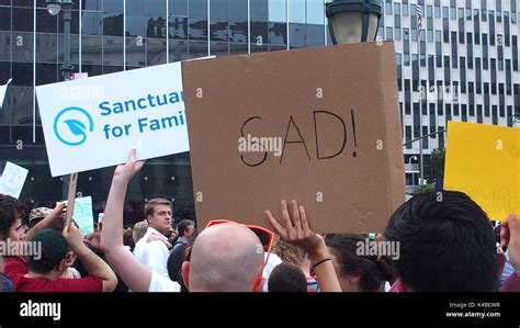 New York New York Usa 5th Sep 2017 Daca Protest In Foley Square