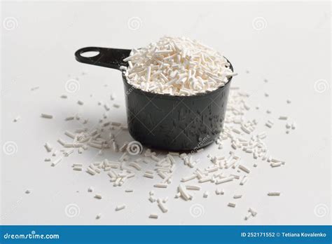 Potassium Sorbate Food Additive E202 In Wooden Bowl Top View