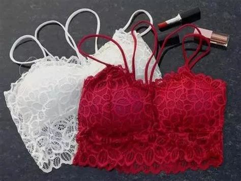 Lycra Cotton Full Figure Women Bra Lace Bralette Padded Bra Bandeau