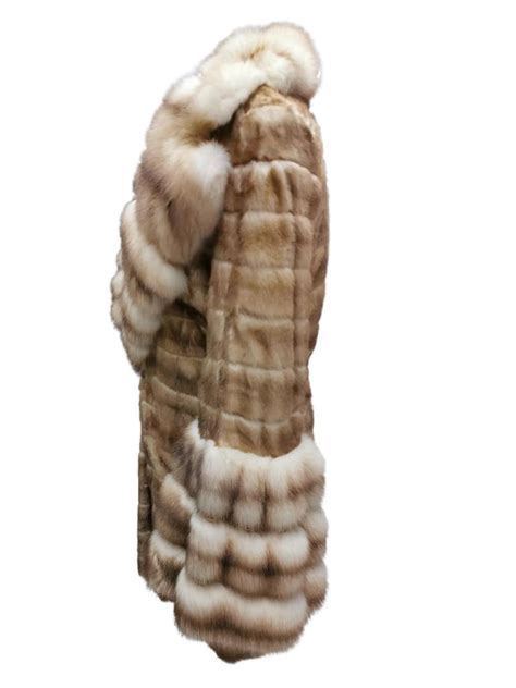 Brand New Dennis Basso Ermine Sable Fur Coat Size 6 8s For Sale At