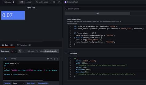 Coloring Stat Value Based On Result Of Second Query Transforms