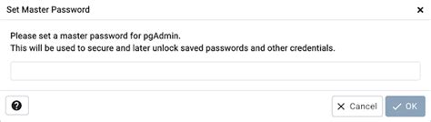 Master Password PgAdmin 4 6 15 Documentation