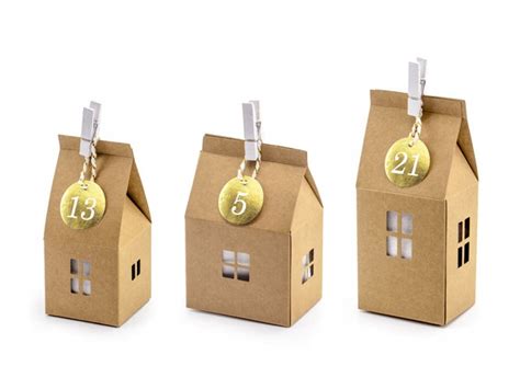 Адвент календар Будиночки з крафт паперу 24 шт Ua