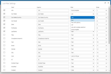 List Filter Vitextra