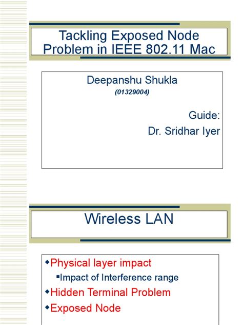 Tackling Exposed Node Problem In Ieee 80211 Mac Deepanshu Shukla