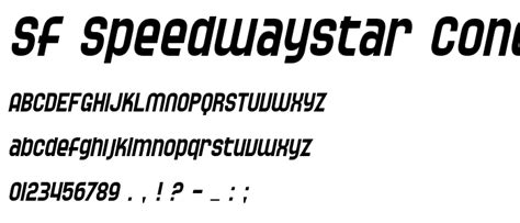 Sf Speedwaystar Condensed Oblique Font Basic Sans Serif