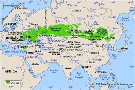 A Map Of The Steppes Asia Map Eurasian Steppe Map