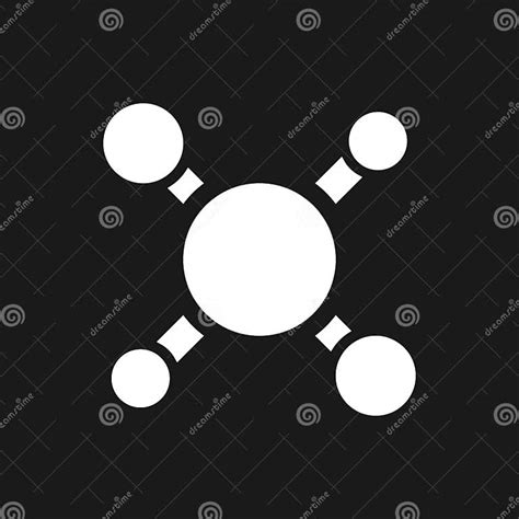 Structure Of Molecules Dark Mode Glyph Ui Icon Stock Vector Illustration Of Compound Atom
