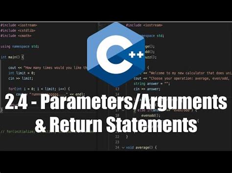 Parameters Arguments And Returns In C YouTube