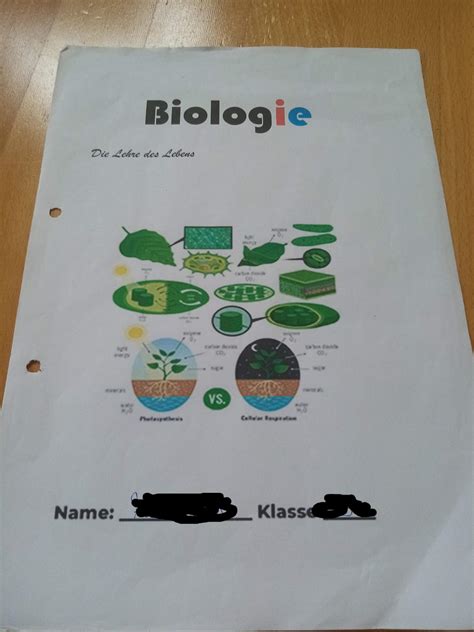 Deckblatt Bio Schule Biologie Gymnasium