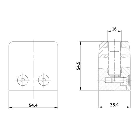 Flat Backed Middle Square Glass Clamp For 12mm Glass Origin