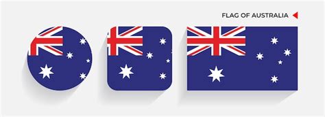 Premium Vector Australia Flags Arranged In Round Square And