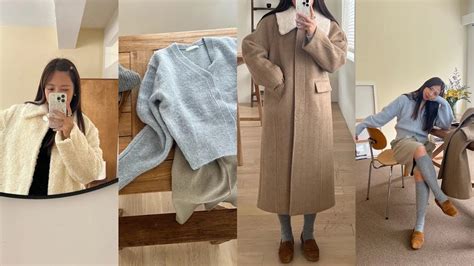 색감과 핏이 예쁜 겨울 이너 기본템 니트핏 예술 가성비 내리는 겨울 아우터들⛄️ 리버서블 아우터 롱패딩 숏패딩 무스탕 울코트 겨울룩북 Youtube