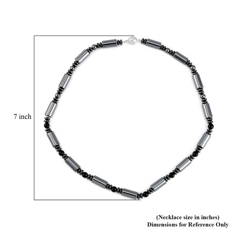 Buy Shungite And Hematite Beaded Necklace 20 Inches In Silvertone 427