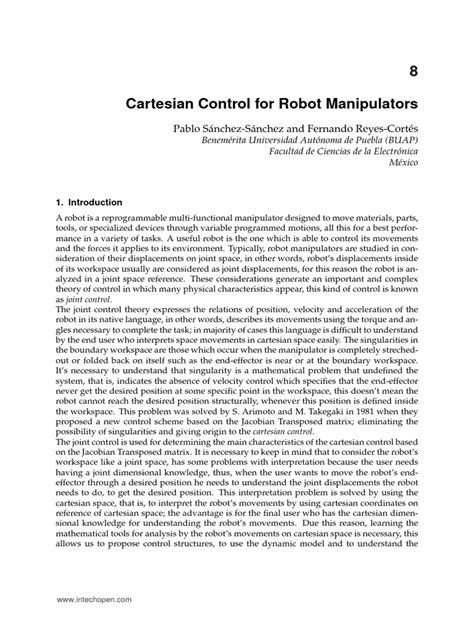 intech cartesian control for robot manipulators pdf friction