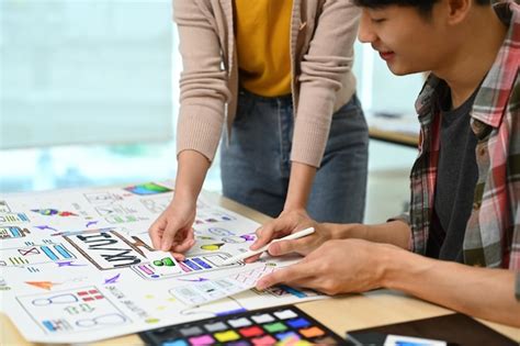 premium photo ux designer team working on new website wireframe