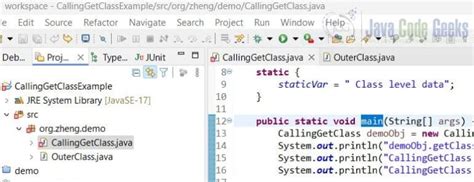 Calling Getclass From A Static Context Example Java Code Geeks
