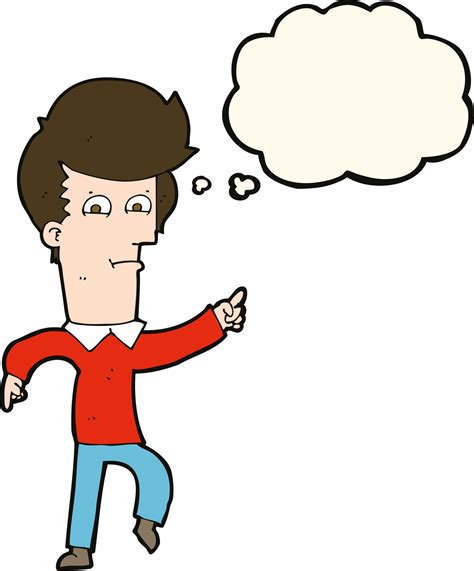 Cartoon Man Pointing With Thought Bubble 45289949 Png