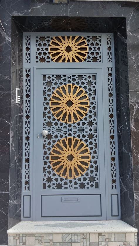 ديكور إسلامي باب حديد مودرن منزل 2024 Metal Building Home Grill Door