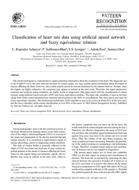 pdf classification of heart rate data using artificial neural network