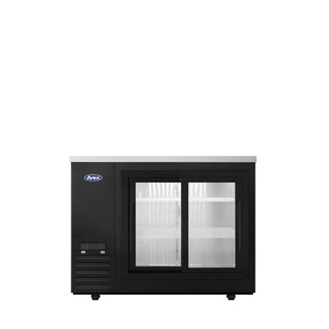 Sbb48sggraus2 48″ Black Shallow Depth Back Bar Cooler With Sliding