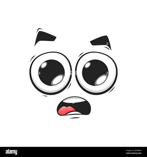 Cartoon Wow Face Funny Surprised Or Shocked Emoji Astonished Vector